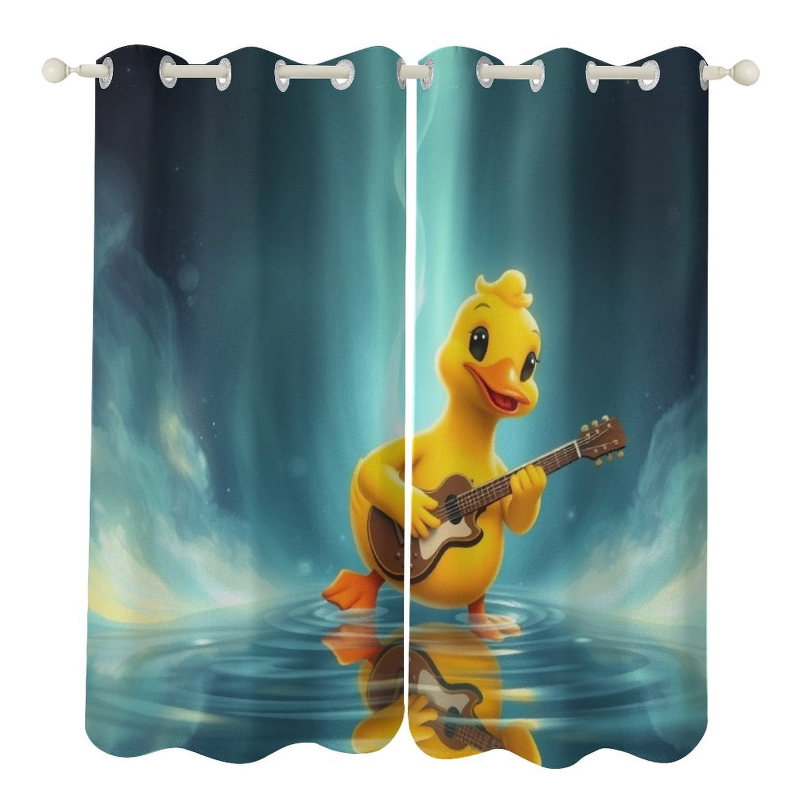 Rubber Duck Window Drapes For Kids Boys Girls Bedroom Blackout Curtains ...