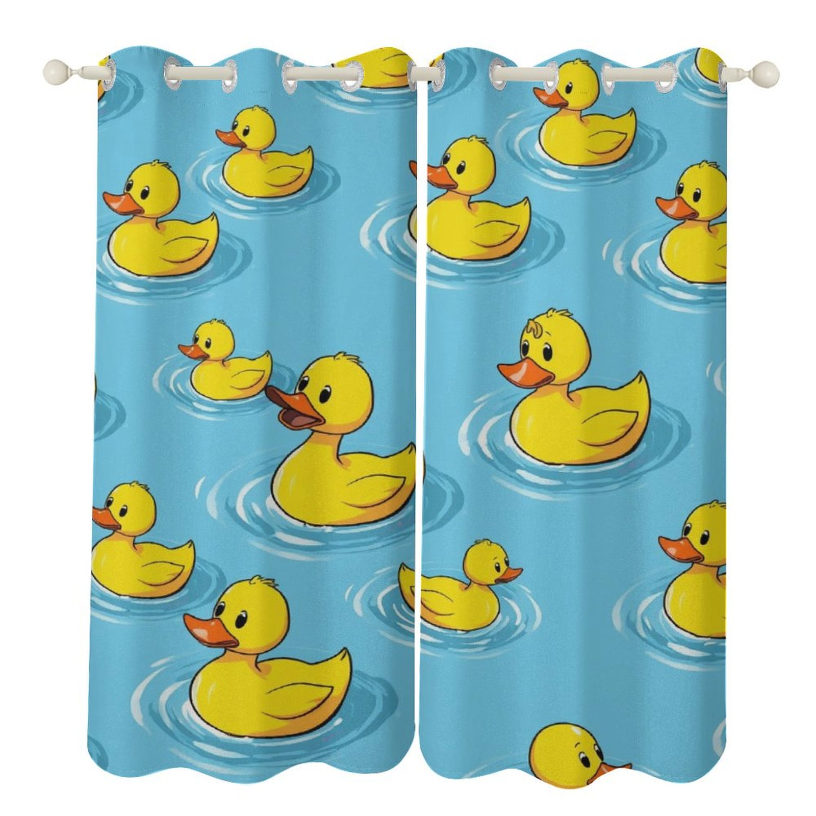 Rubber Duck Window Drapes For Kids Boys Girls Bedroom Blackout Curtains ...