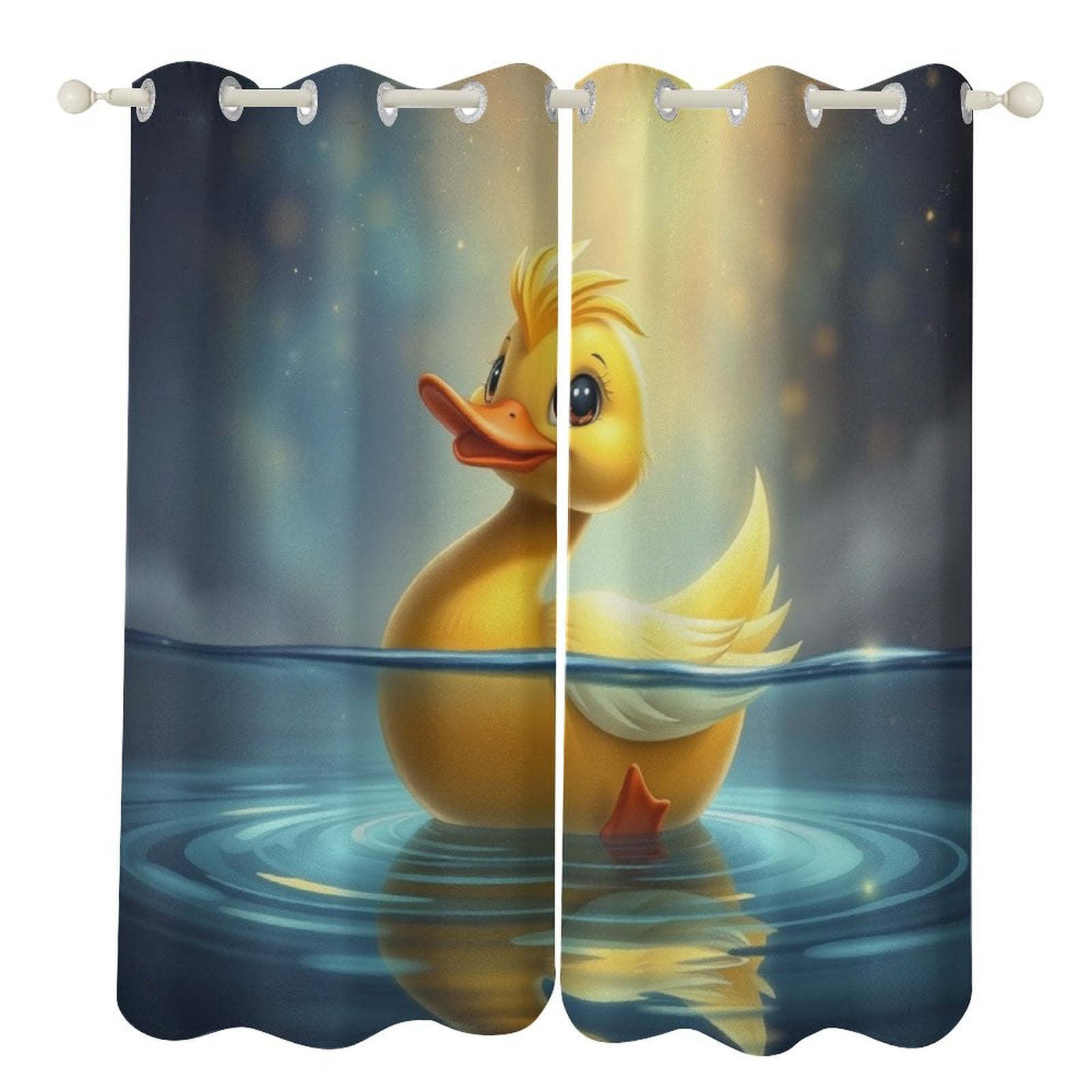 Rubber Duck Window Drapes For Kids Boys Girls Bedroom Blackout Curtains ...