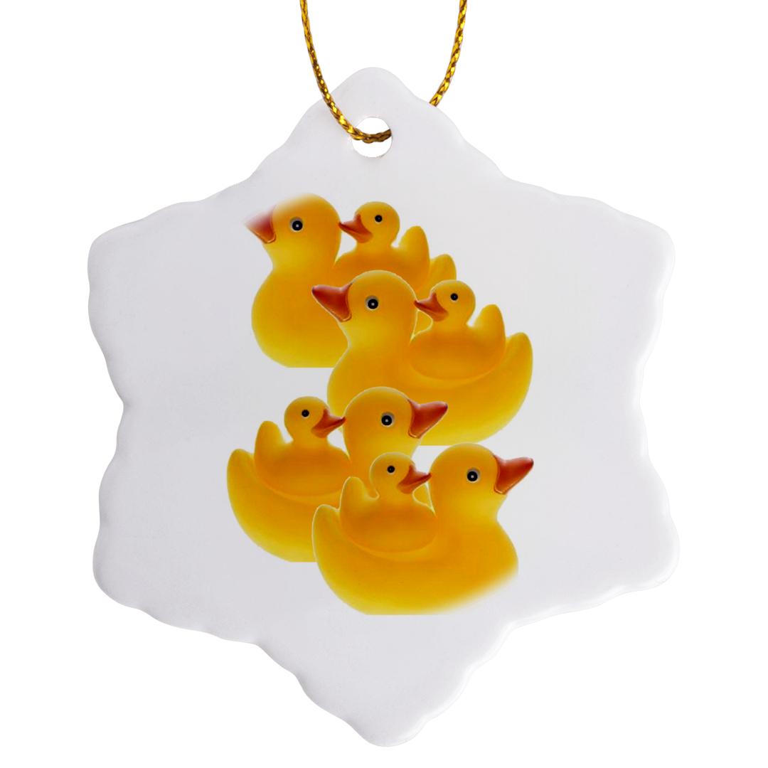 3dRose, Rubber Ducks, 3 inch Snowflake Porcelain Ornament - Walmart.com