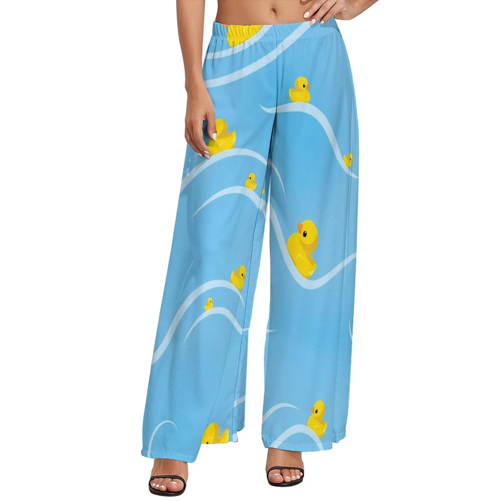 Rubber Ducks Pants Woman Cute Animal Print Streetwear Trousers High ...