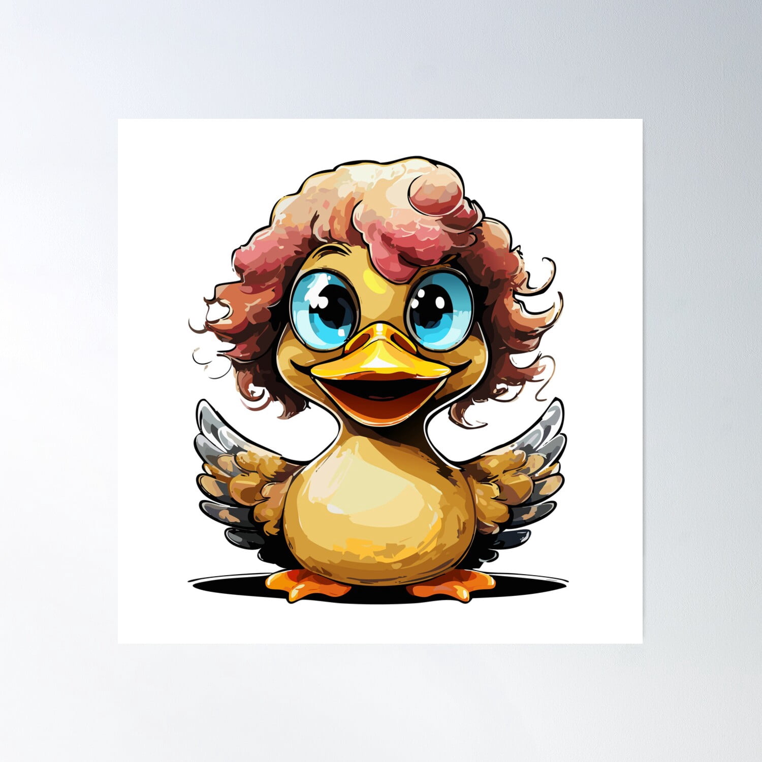 Rubber Ducky Cool Pink Hair Poster Wall Art, Modern Wall Decor, 30x30 ...