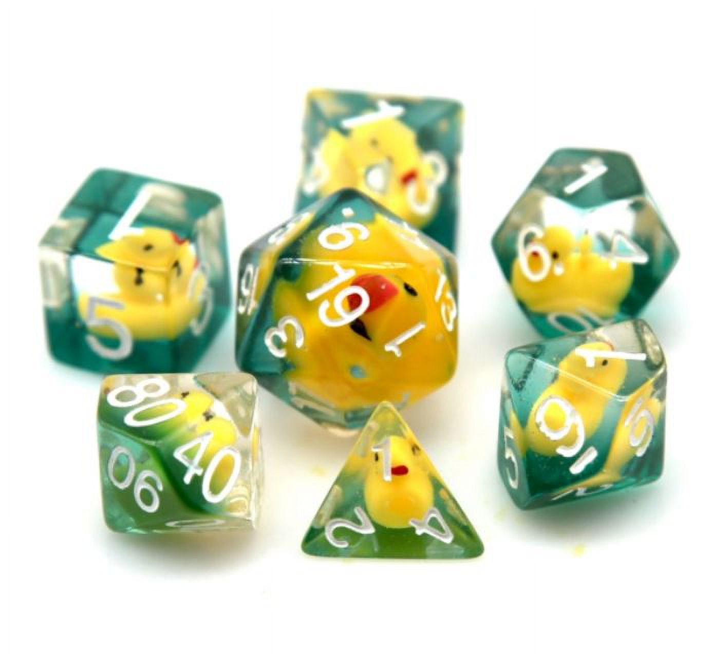 Total Party Kill Games Rubber Ducky DnD Dice Set, 7 Polyhedral Dice for ...