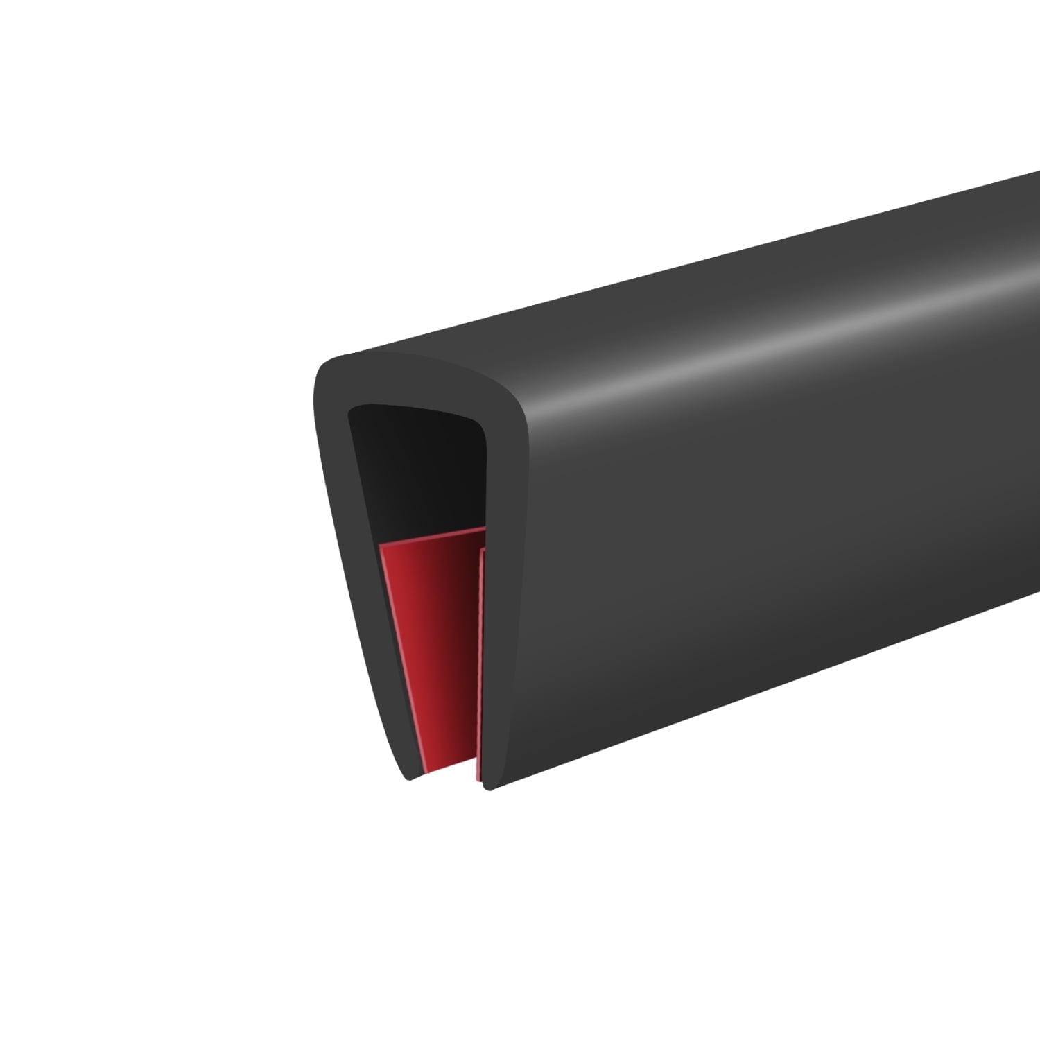 Self Adhesive U Channel Rubber Edge Trim, Rubber EPDM Material, Black ...