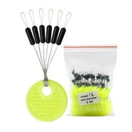 REGALWOVEN Angling Fishing Rubber Cylindrical Bobber Stopper Stop Float Sinker Black 10pcs ...
