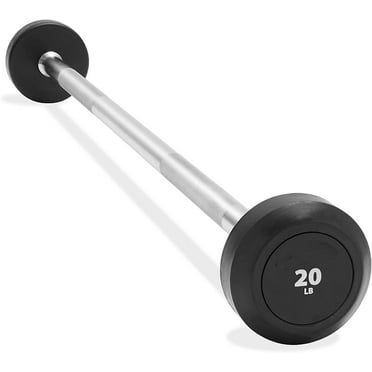 Titan Fitness 60 LB Rubber Straight Fixed Barbell, Pre-Loaded Weight ...