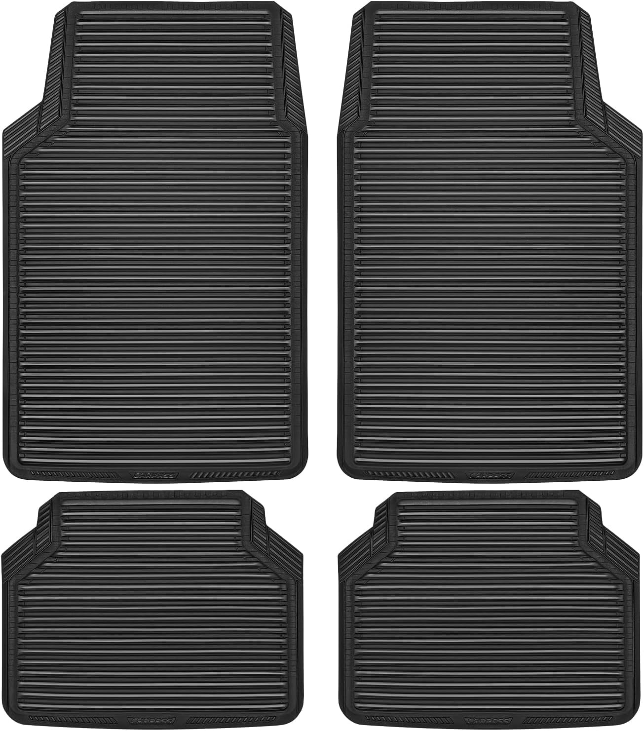 Rubber Floor Mats, All Weather Full Set 4-Piece, Waterproof Automotive ...