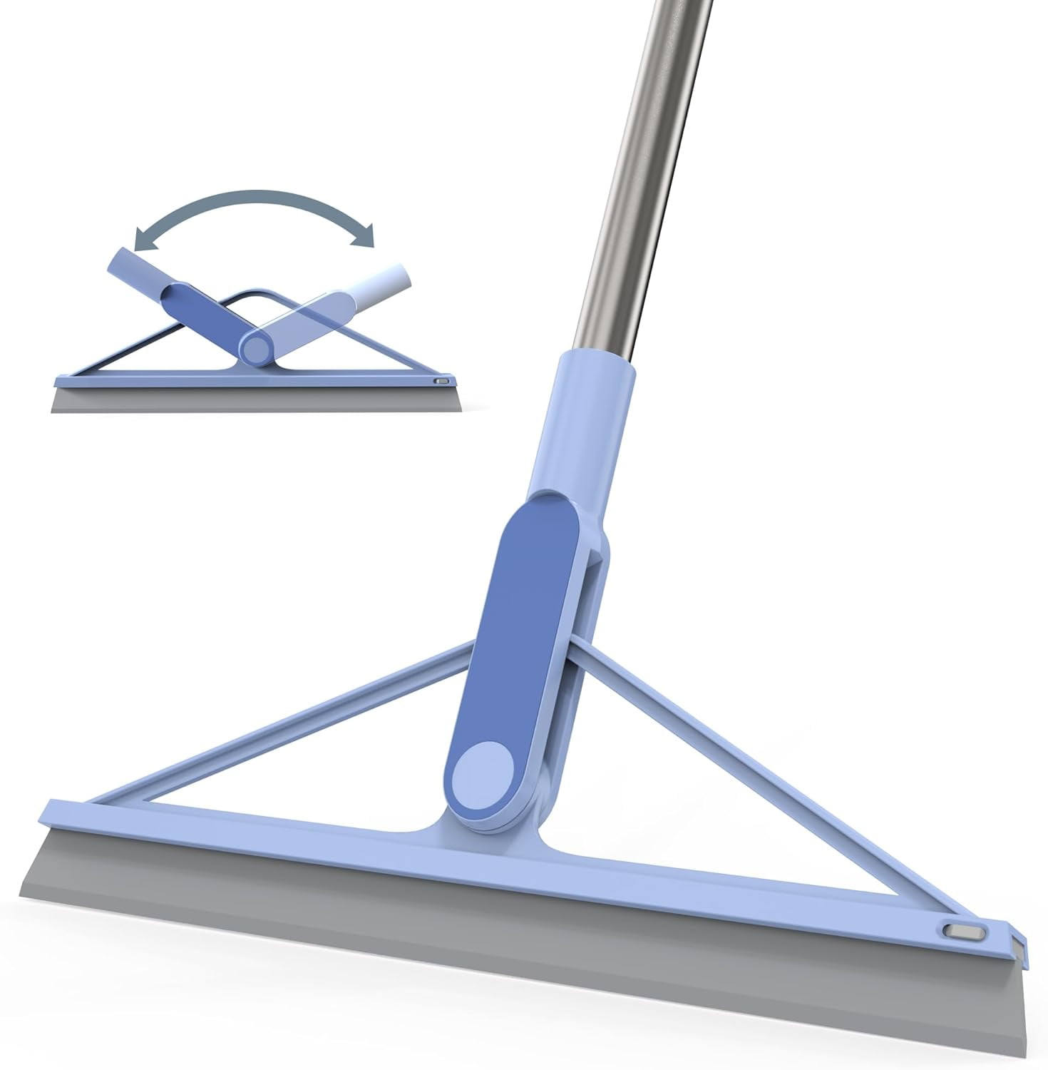 Rubber Floor Squeegee Broom 61'' Long Handle Shower Squeegee for Floor ...