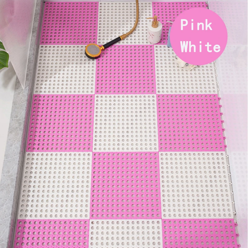 Rubber Floor Tiles Soft PVC Non-Slip Tile Splicing Shower Mat Outdoor ...