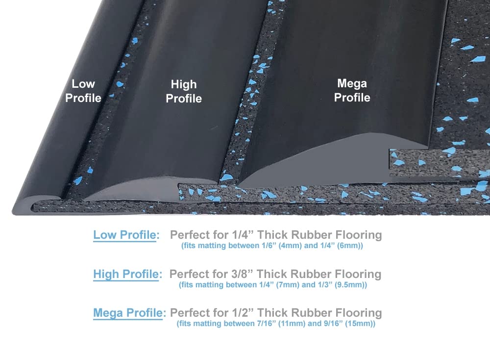 Rubber Flooring Beveled Edge Ramps Reducer Strip, Non-Slip Transition ...