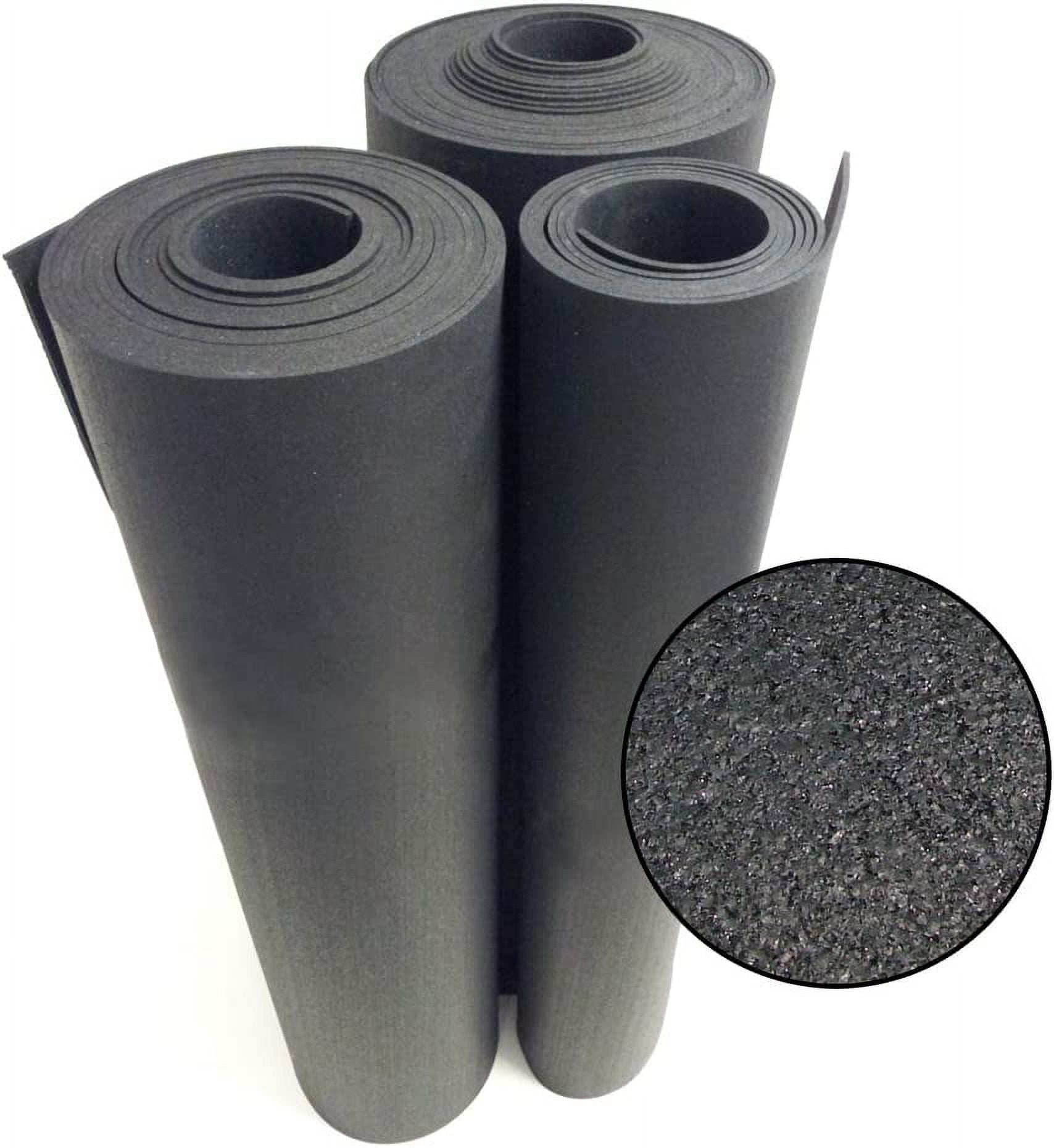 Rubber Flooring Rolls - 6mm x 4ft Wide x 9ft Long Roll - Black Rubber ...