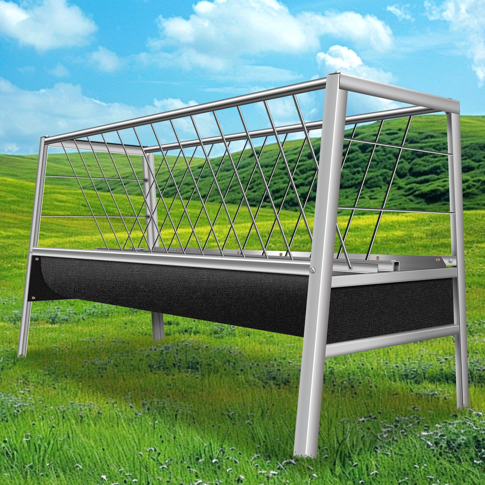 Rubber Goat Feeder, Dual Trough Capacity, 77 Gallon Total, Goat Hay ...