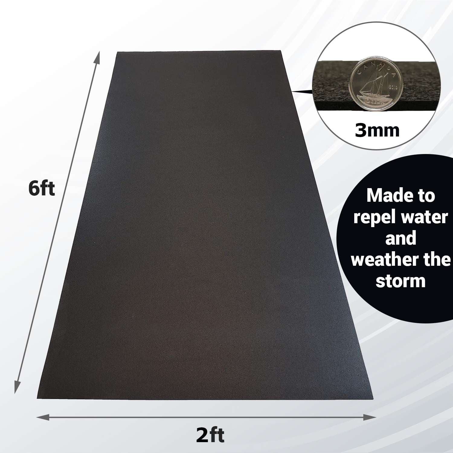 Rubber King Black Exercise Mat with Multipurpose Uses Indoor/Outdoor (2 ...