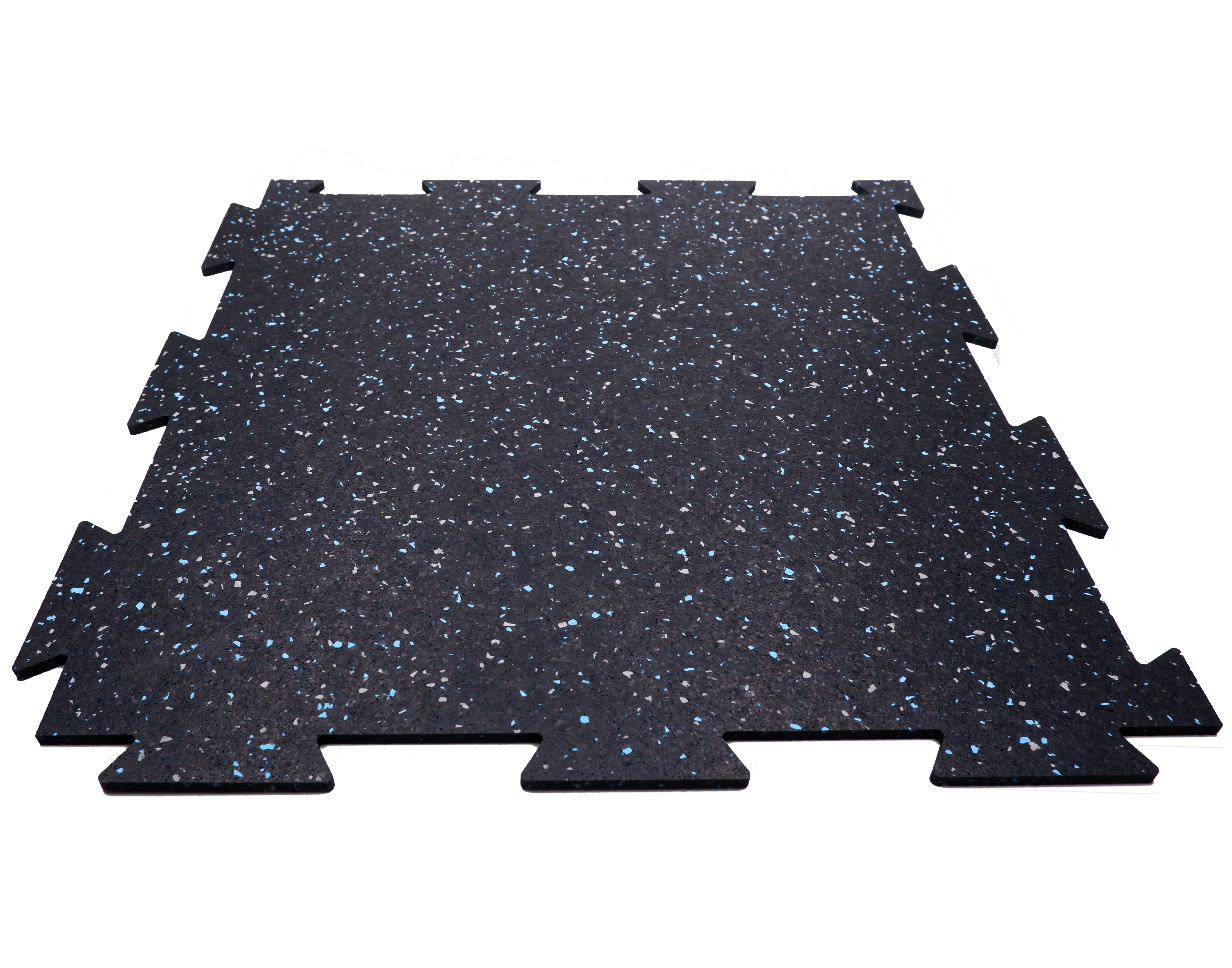 Rubber King Interlocking Rubber Gym Floor Tiles 6mm 19"x19" 10 pc, Blue ...