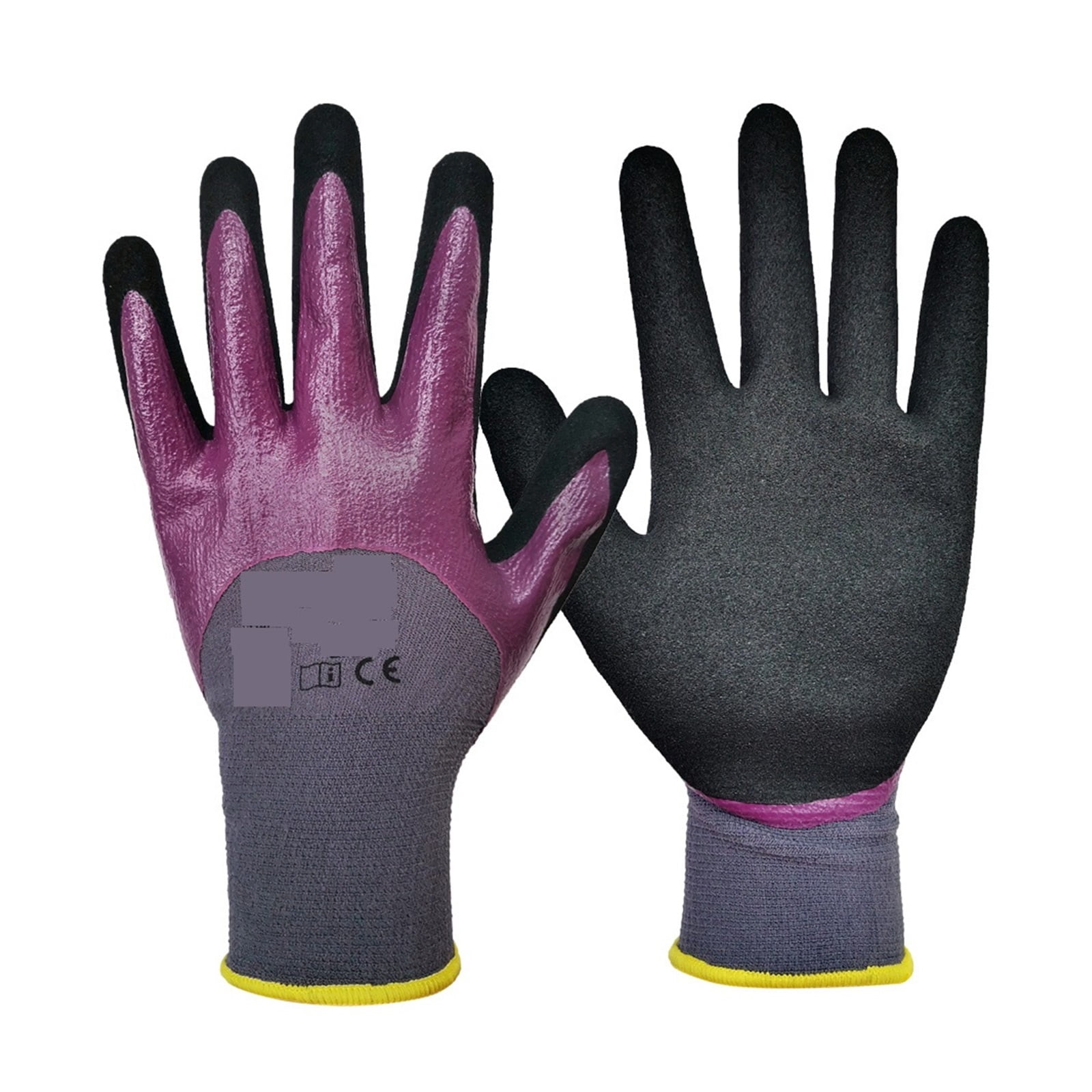 Rubber Knuckle Coated Work Safety Gloves, Oil/Greasy Resistance ...