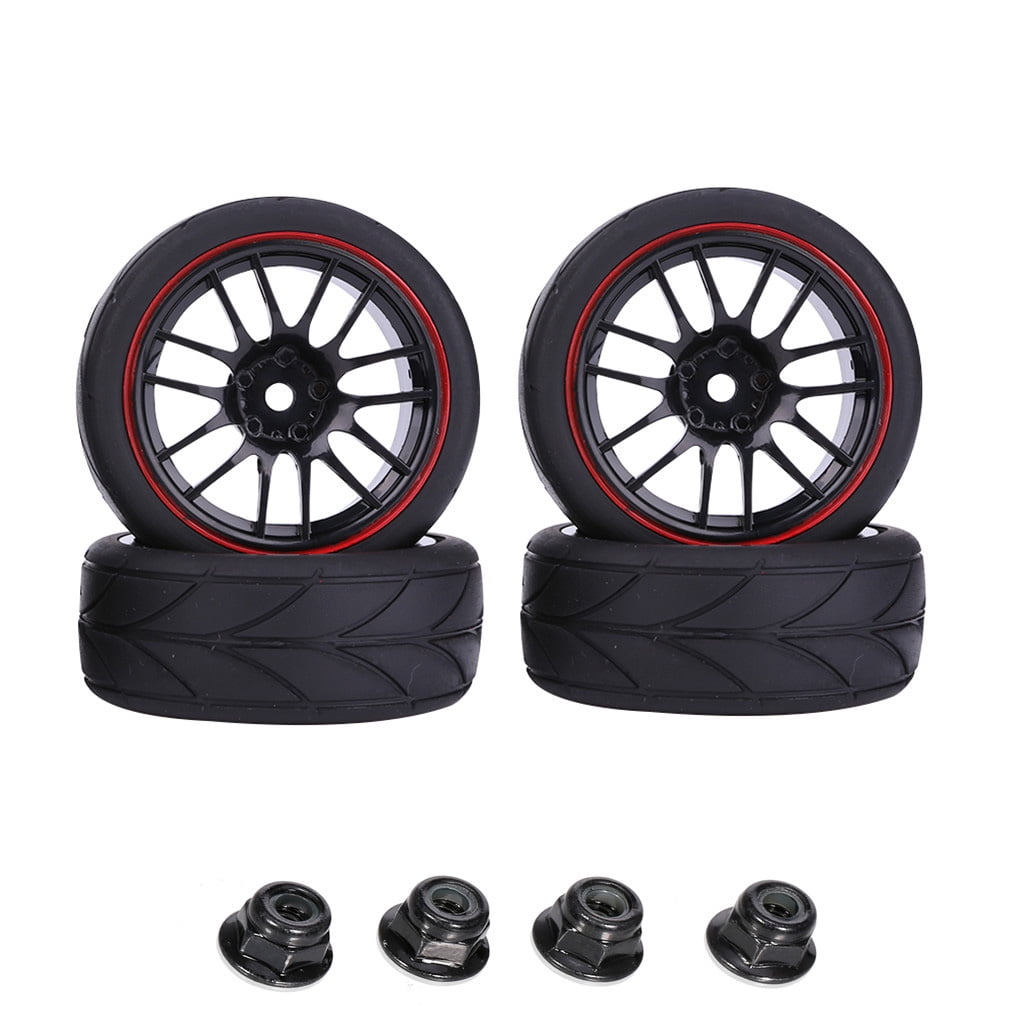 Rubber Made Tires Wheel Rims Model Car Wheel Hub for 1/10 Car Toy for ...