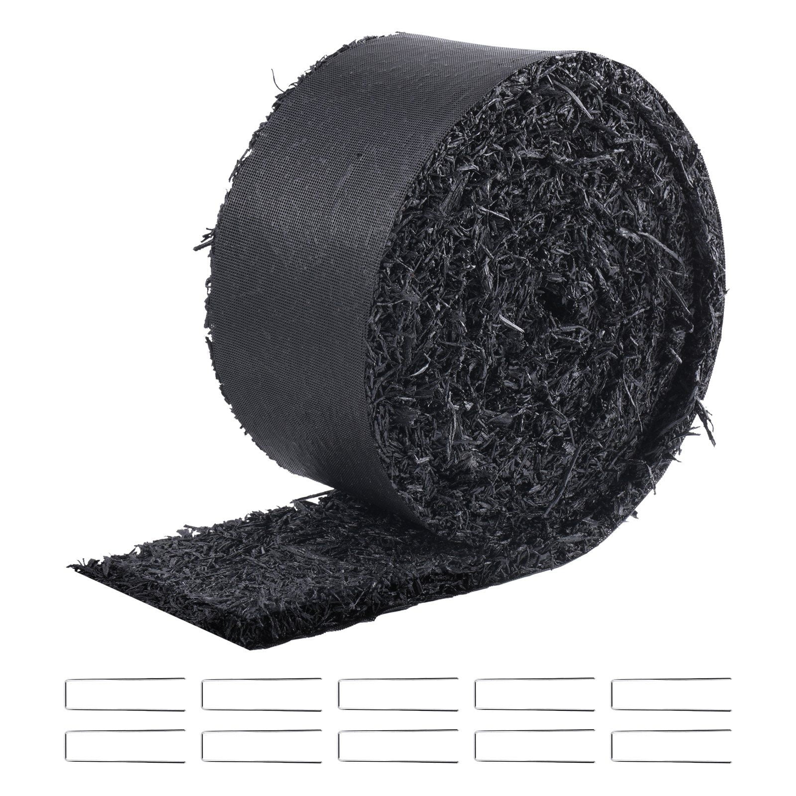 Recycled Rubber Mulch Mat 120 x 4.5 in Natural Black Garden Edging ...