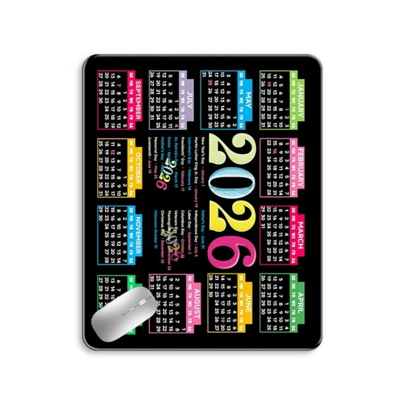 Rubber Pad with 2026 Annual Calendar Anti Slip Base Mat for New year ...
