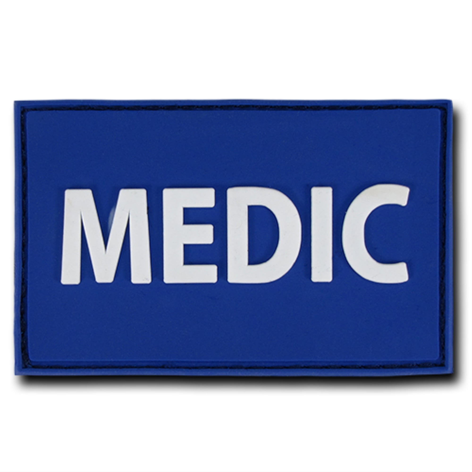 rapdom medic text rubber h&l velcro-back patch [2-pack - navy blue ...