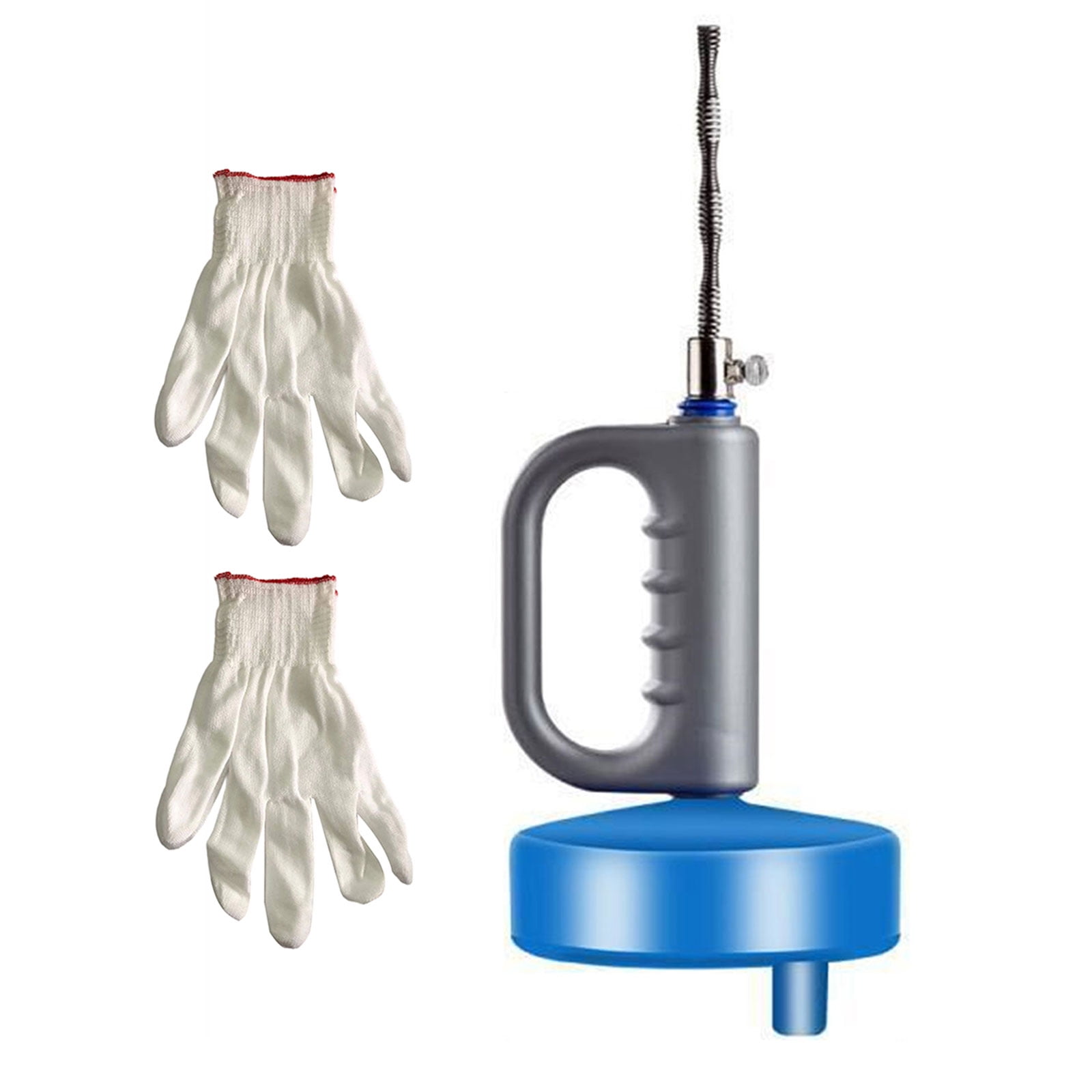 Rubber Plumbing Snake Unclogger Set With Storage Case And Gloves ...