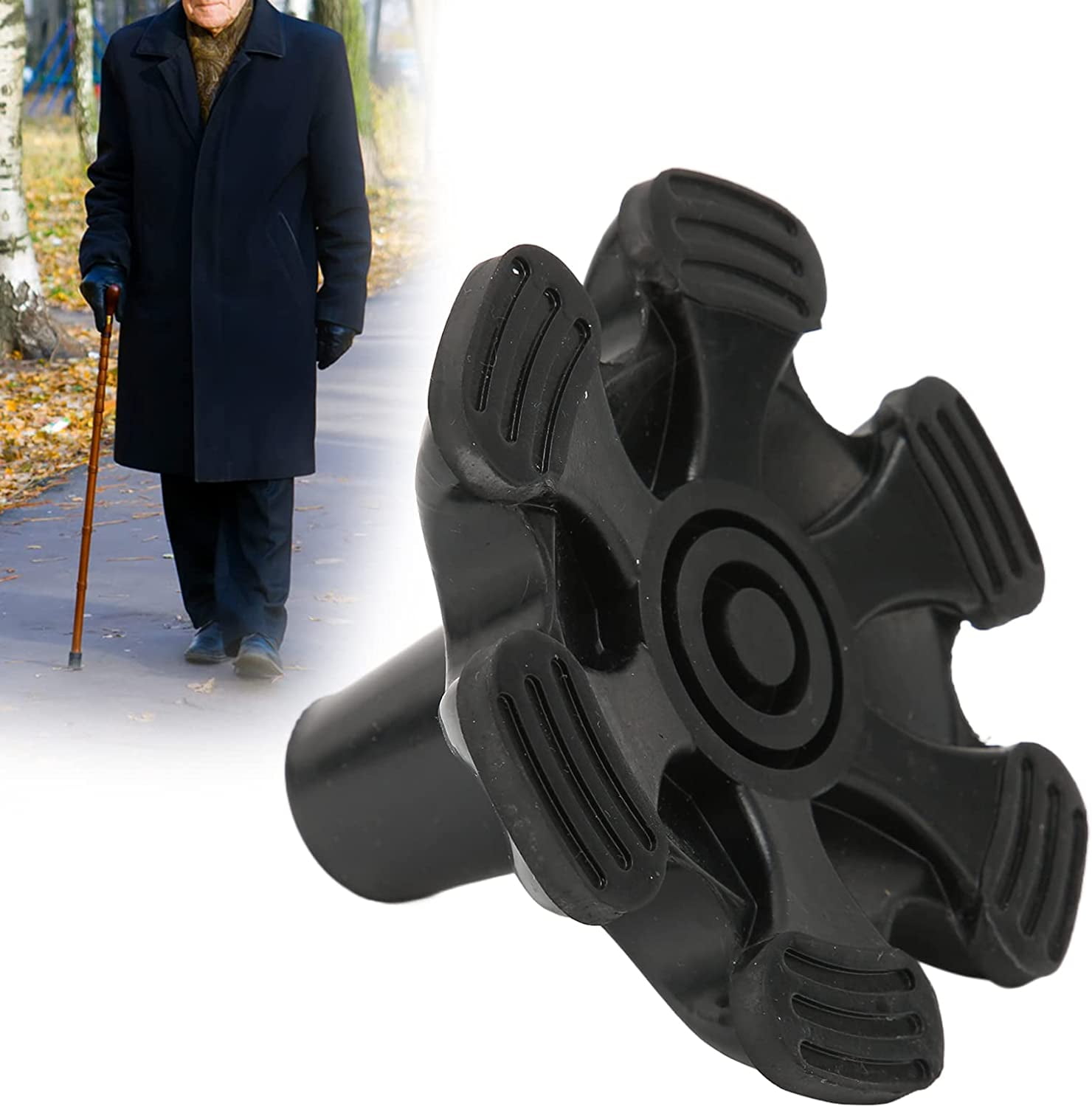 Rubber Replacement Cane Tip, Cane Tips 6 Pillar Design Cane Feet Self ...