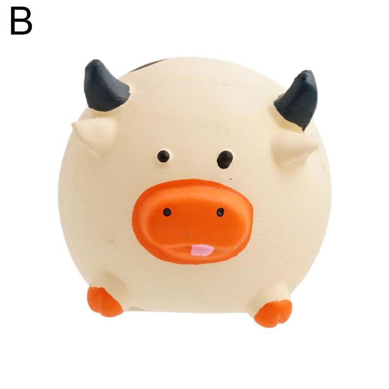 Rubber Screaming Chicken Cow Pig Squeaking Training Pet Chewing Toy ...