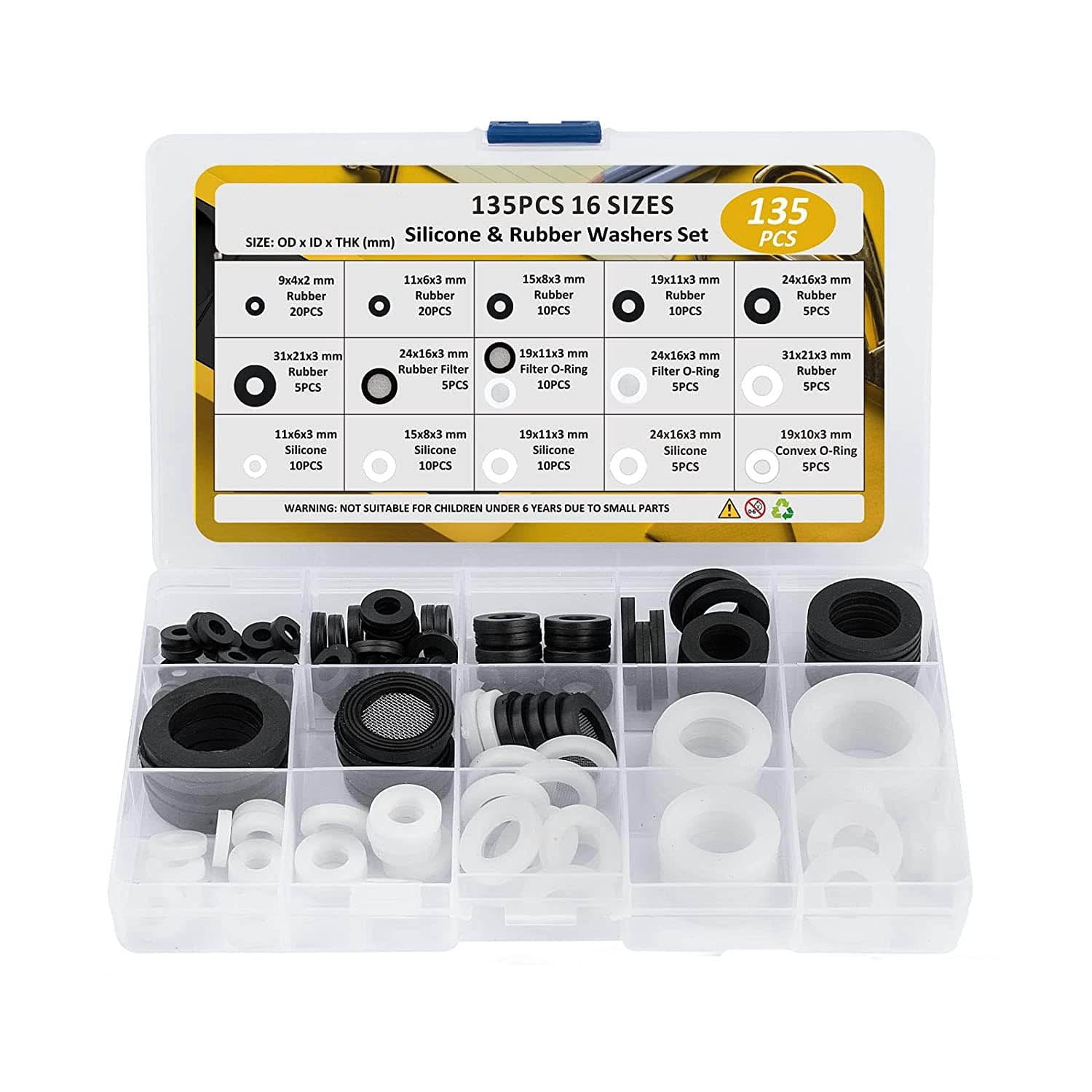 Rubber & Silicone Gasket Washers Kit with Screen Filter for Seals ...