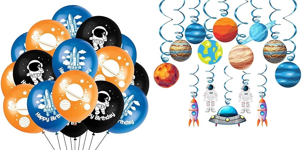 Rubber Space Theme Balloons Birthday Decoration 30Pcs +Space Theme ...