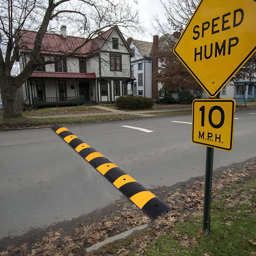 Rubber Speed Bump,2pcs 6 Feet 2 Channel Speed Bump Hump,72" Long ...