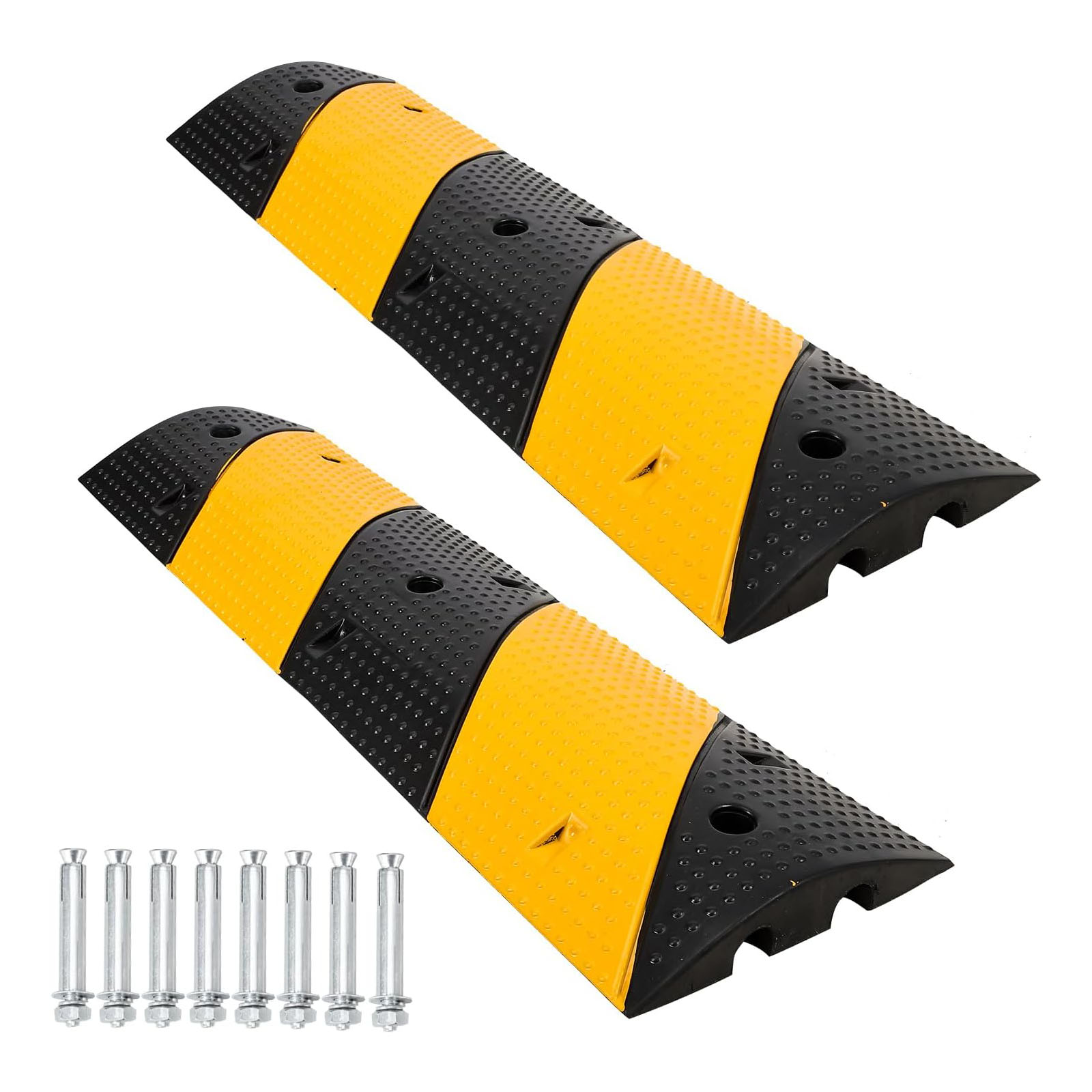 Rubber Speed Humps Bump for Road, 3.3ft, Rated 66000 Lbs Load Capacity ...