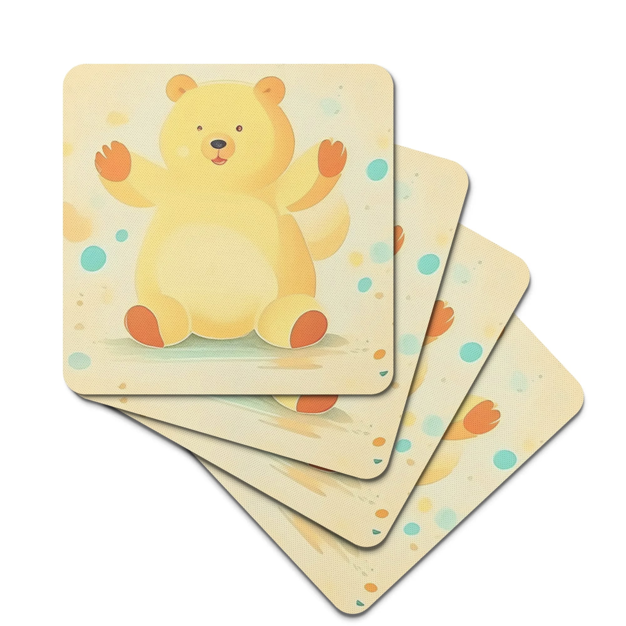 Rubber Square Coasters with Exquisite Cartoon Style Not Easily Deformed ...