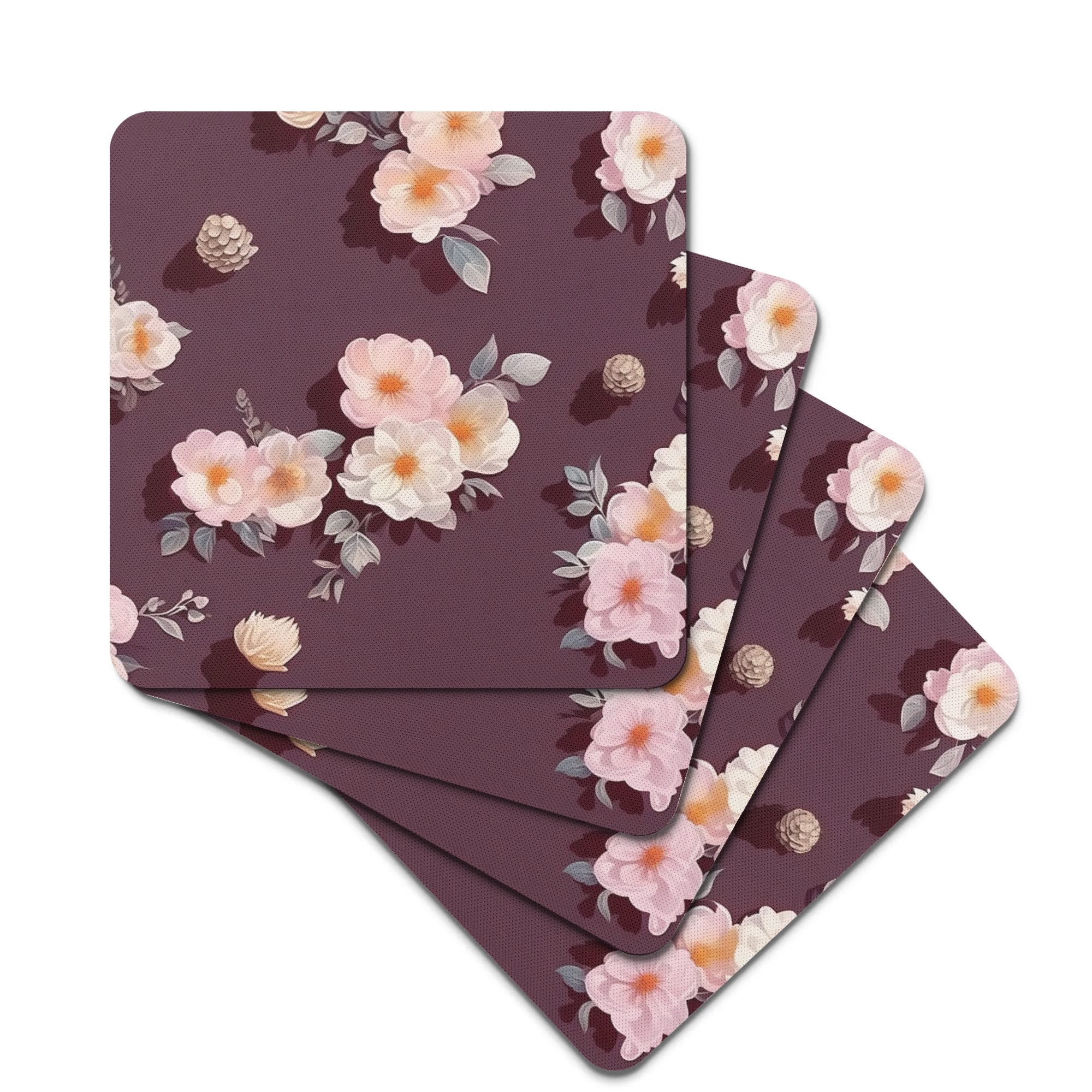 Rubber Square Coasters with Fashion Style Not Easily Deformed Soft and ...