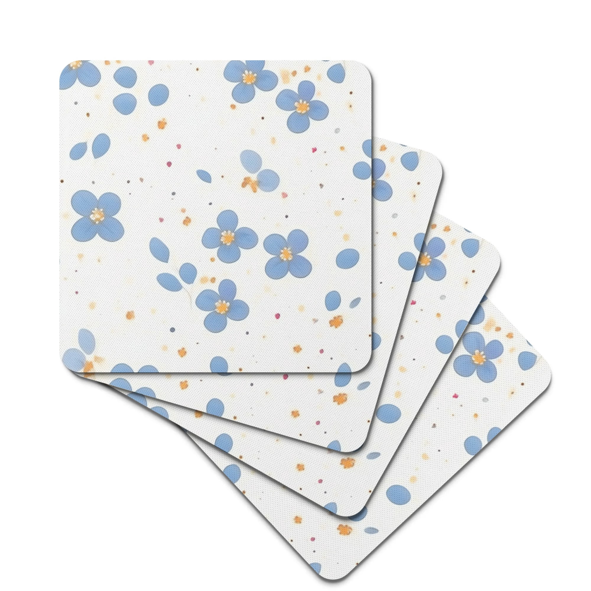 Rubber Square Coasters with Print Pattern Not Easily Deformed Soft and ...