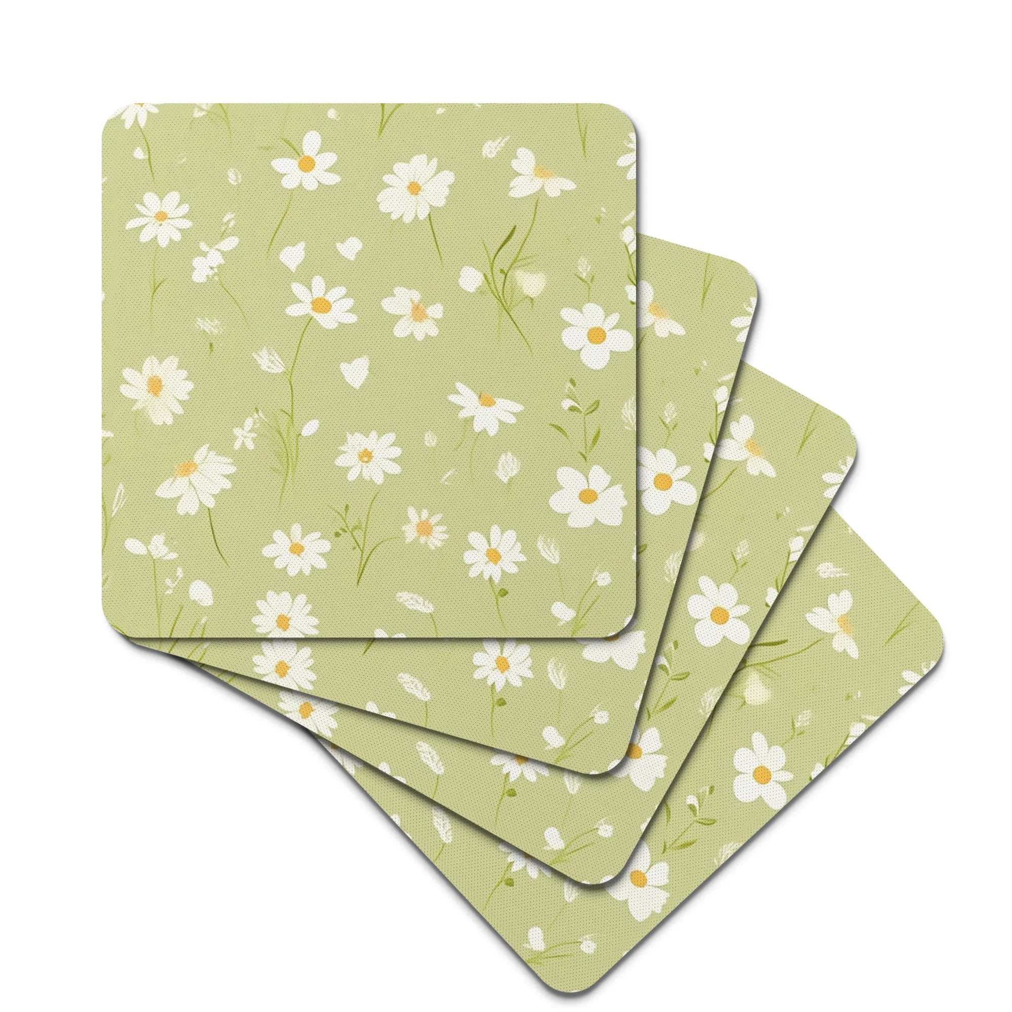 Rubber Square Coasters with Print Pattern Not Easily Deformed Soft and ...