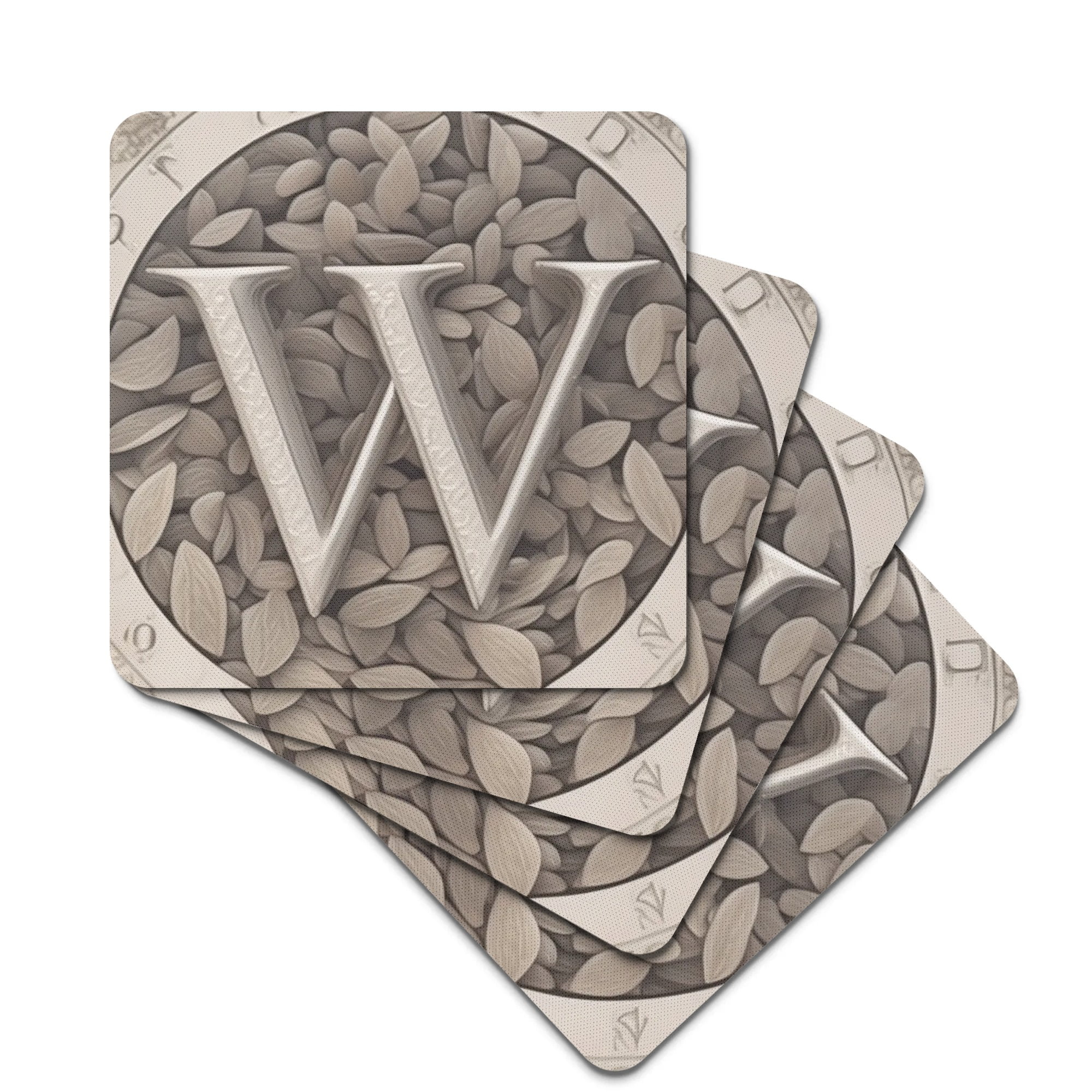 Rubber Square Coasters with Simple Letter Style Not Easily Deformed ...