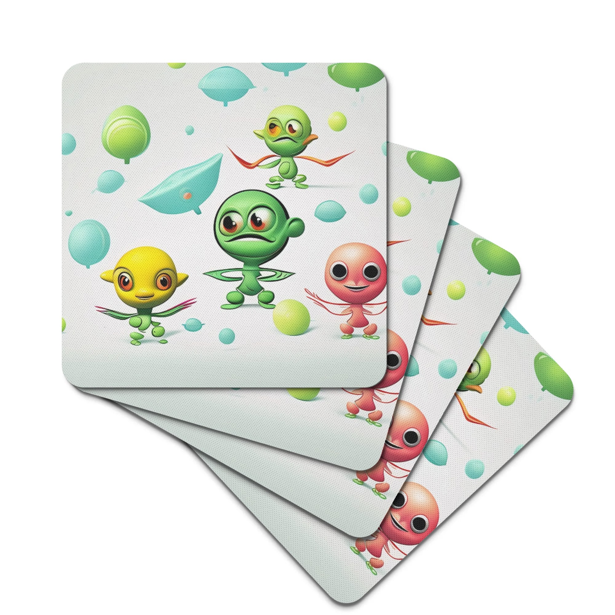Rubber Square Coasters with The Outer Space Pattern Not Easily Deformed ...