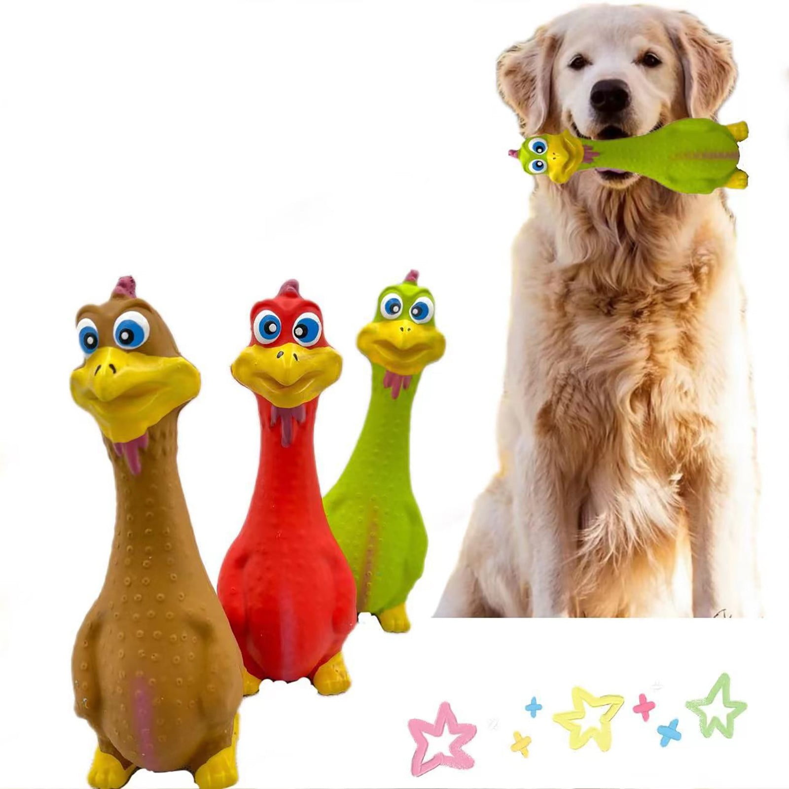 Rubber Squeaky Dog Toys, Rubber Chicken Squeaky Dog Toys for Small ...