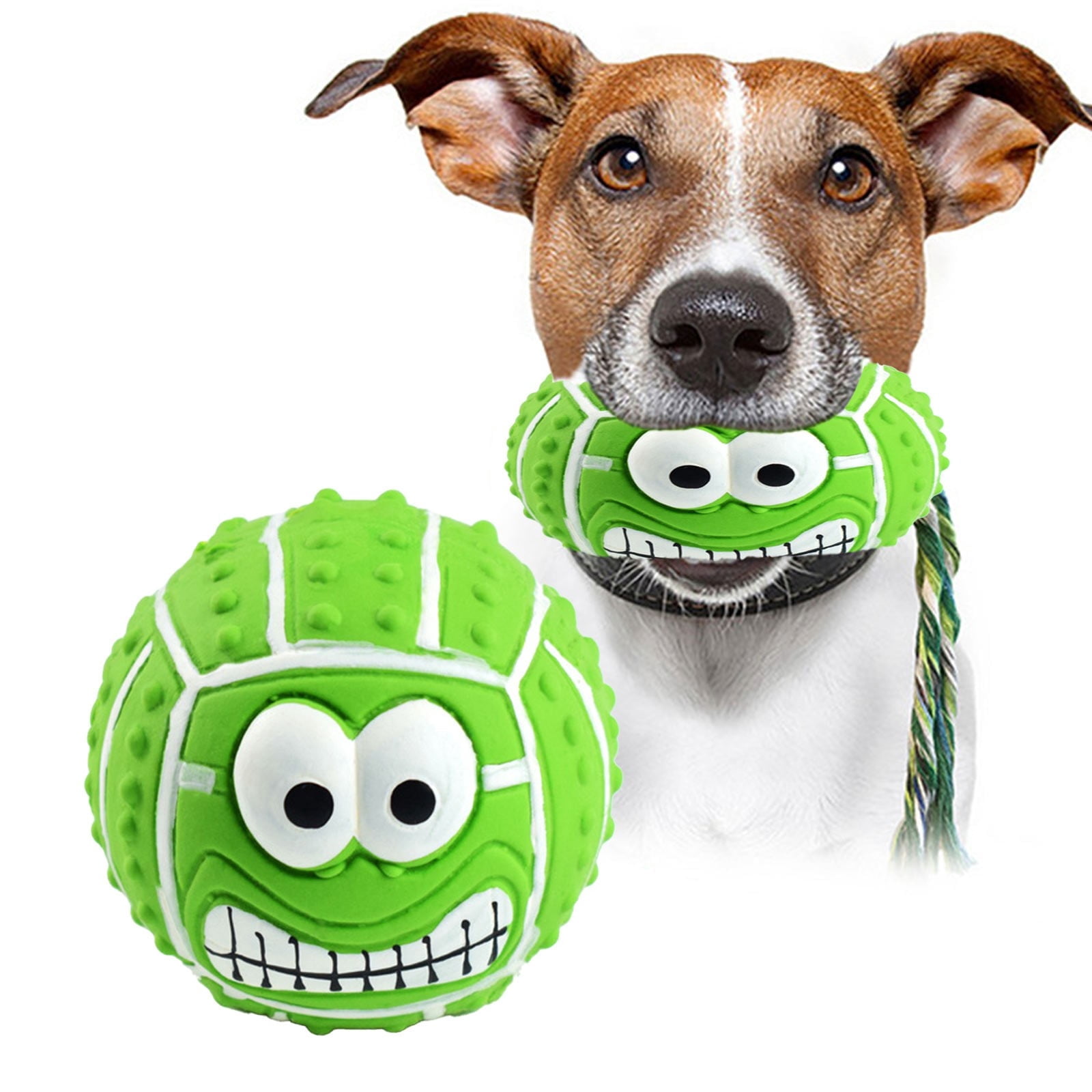 Rubber Squeaky Dog Toys, Tennis Squeaky Dog Toys Soft Dog Balls for ...