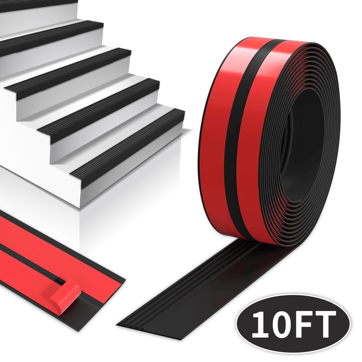 Rubber Stair Treads Outdoor Peel and Stick Rubber Stair Nosing Stair ...