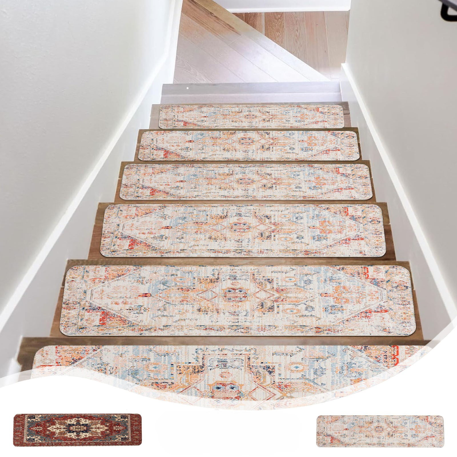 Rubber Stair Tread Mat,Non-Slip Indoor Step,Washable Reusable Tread ...