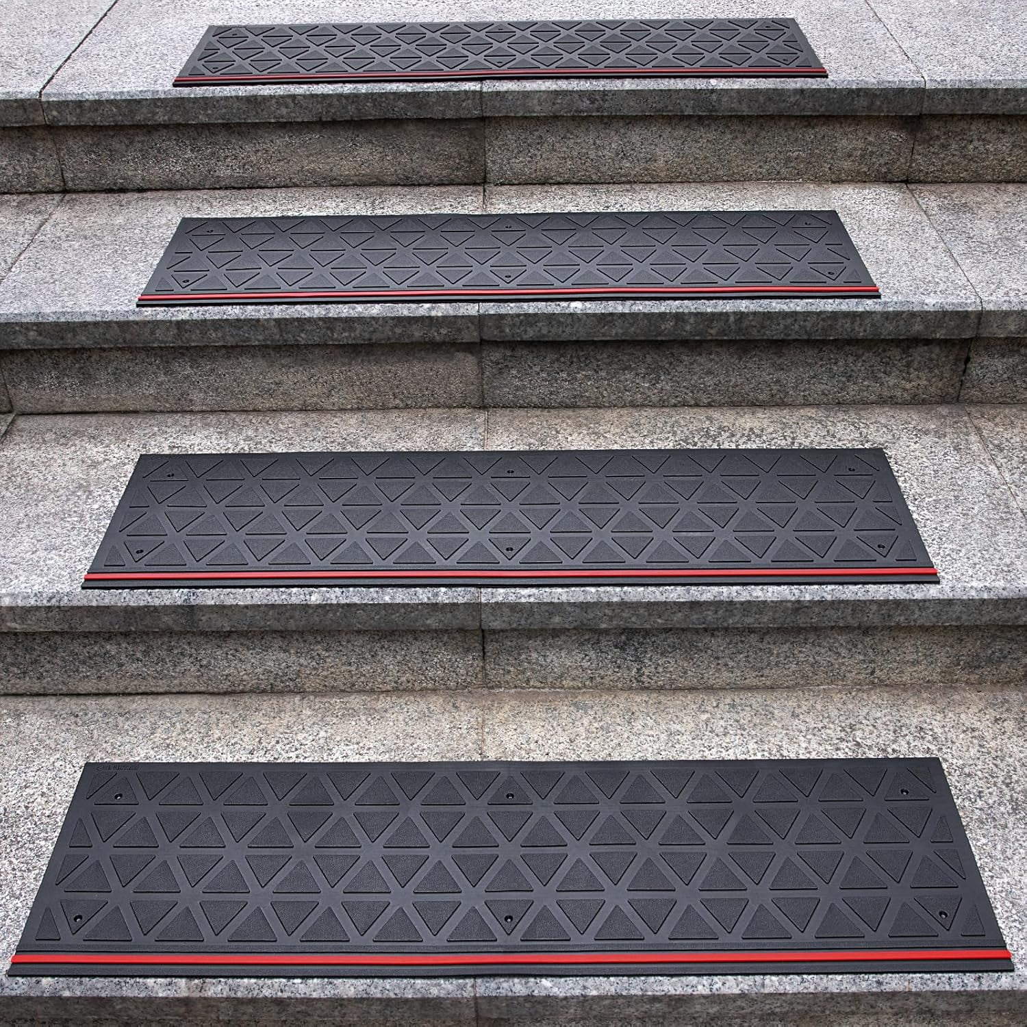 Rubber Stair Treads 35" x 10", 5 PCS Non-Slip Outdoor Stair Treads for ...