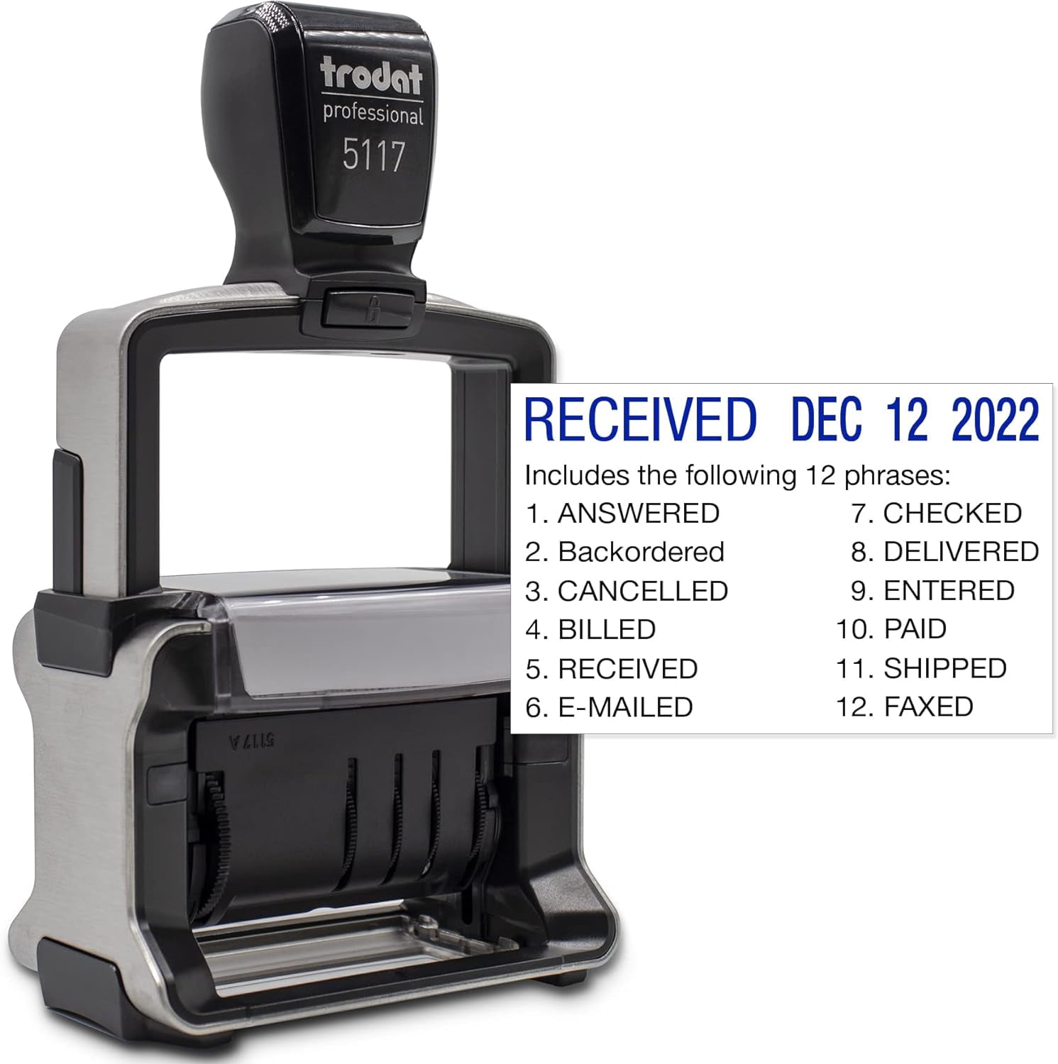 Rubber Stamp Creation - 5117 Professional 12-Message Stamp w/Dater ...