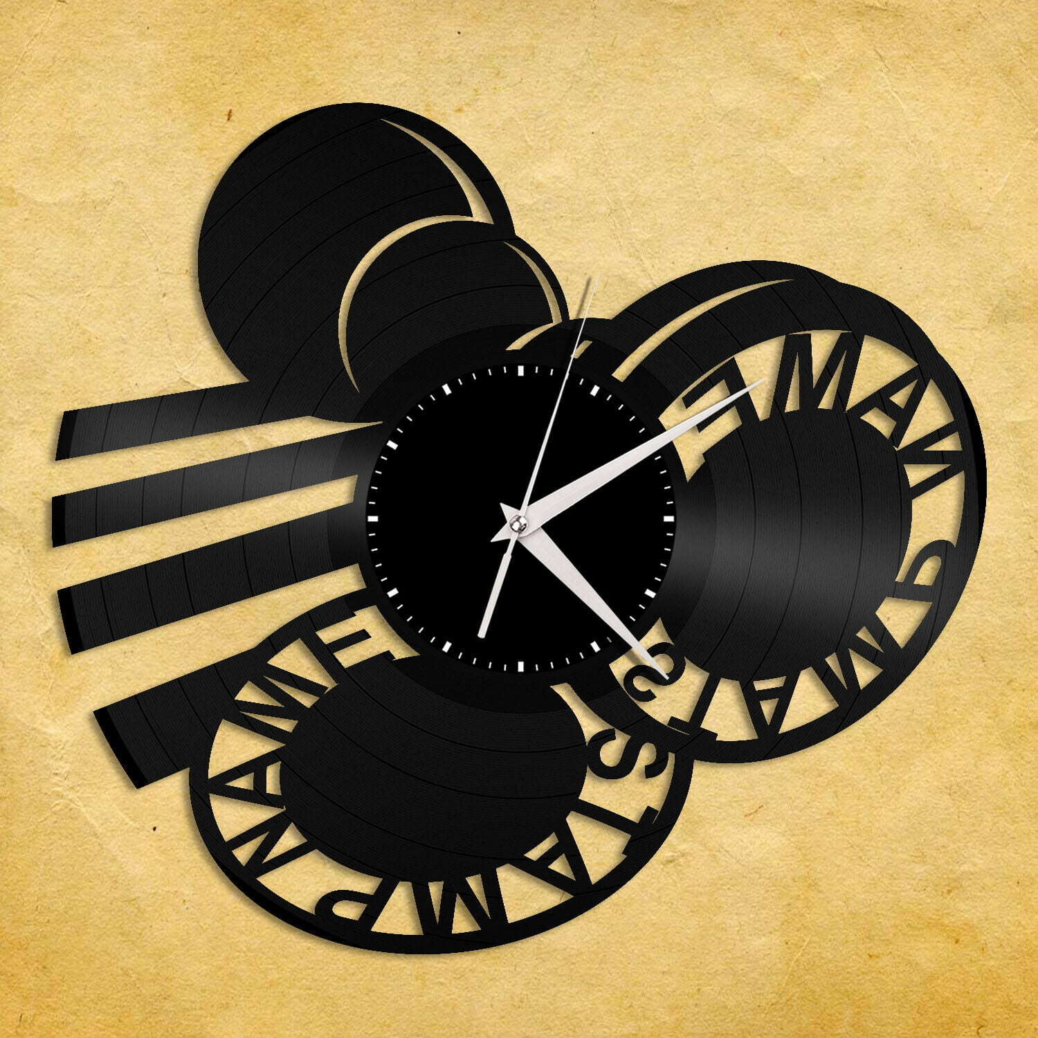Rubber Stamp Vinyl Wall Clock Unique Gift for Friends Home Room ...