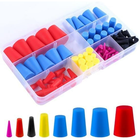 Rubber Stoppers 110Pcs Rubber Plugs Silicone Stoppers 8 Assorted Sizes ...