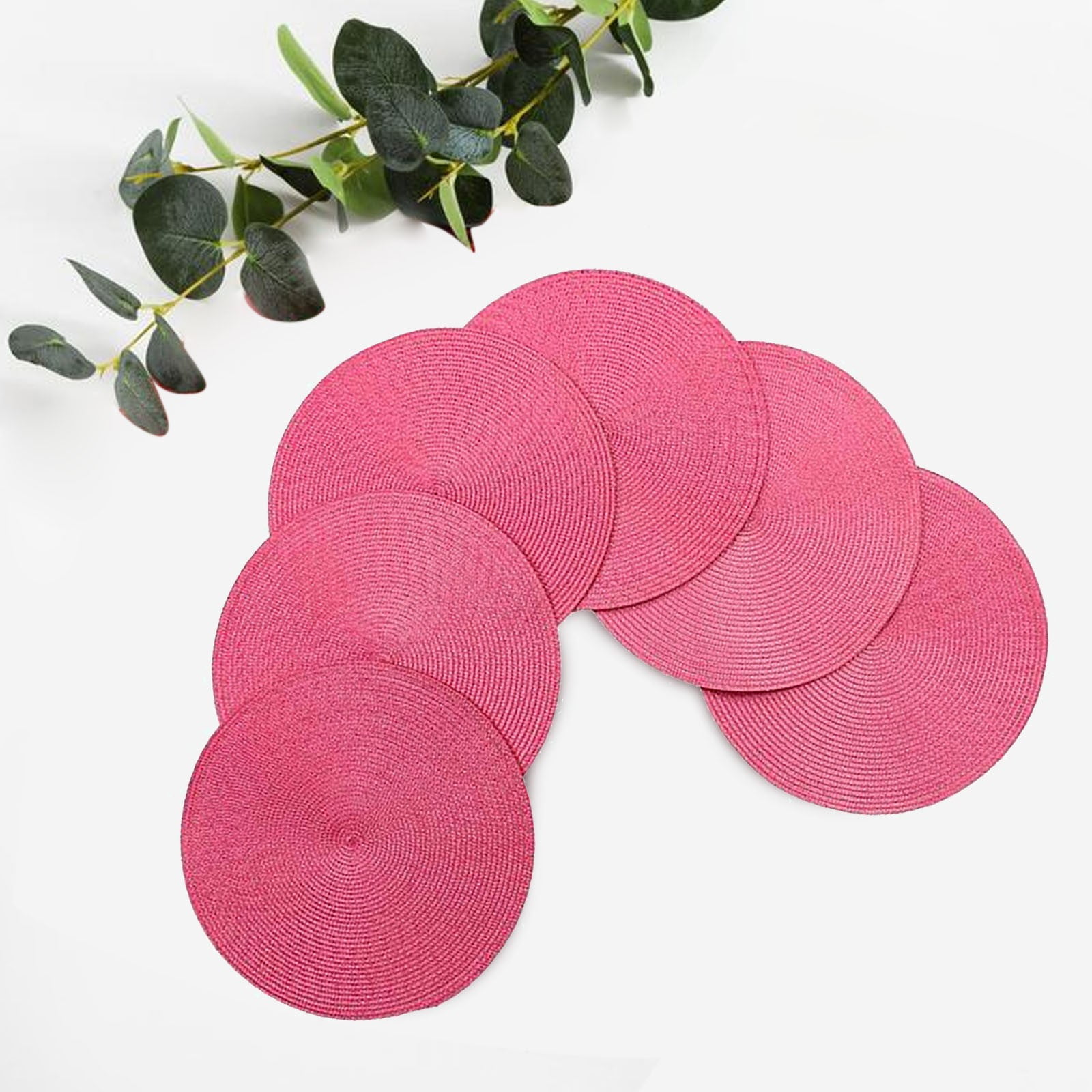 Rubber Table Mat Woven Spiral Table Placemats 15 Inches Round Set Of 6 ...