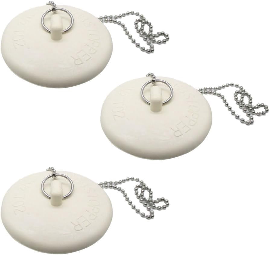 Rubber Tub Stopper with Chain – Universal Drain Plug for Bathtub ...
