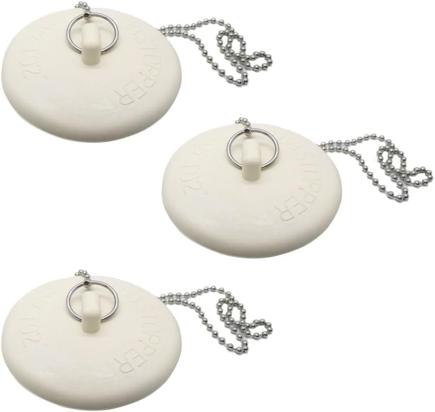 Rubber Tub Stopper with Chain – Universal Drain Plug for Bathtub ...