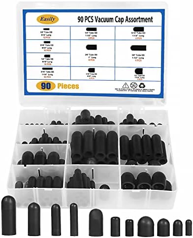 Rubber Vacuum Caps Plug Kit, 90 PCS 10 Sizes Assorted Vacuum Plugs Hose ...