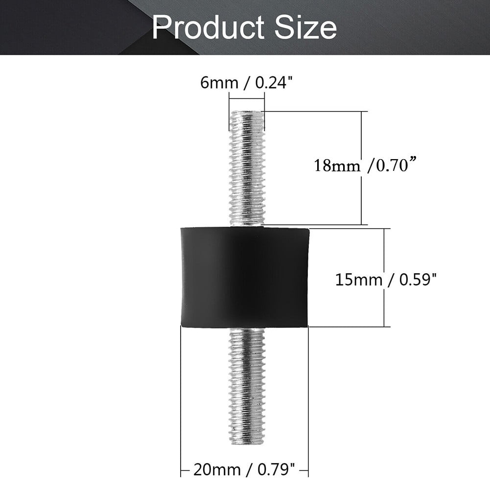 Rubber Vibration Isolator Mount M3 M5 M6 Male Anti-Vibration Damper for ...