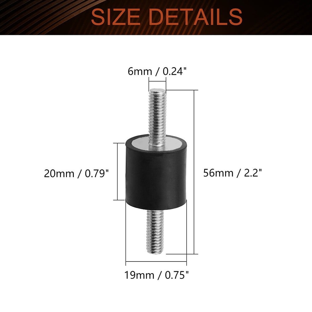 Rubber Vibration Isolator Mount Male Anti For M3 M5 M6 Car Bobbin ...